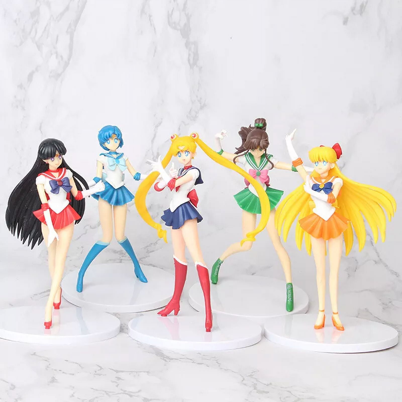 5 pcs Sailor Moon Action Figures: Tsukino Usagi Rei Hino Mizuno Ami ...