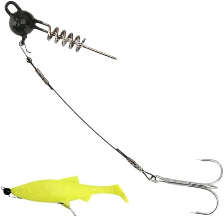 5 pcs Screwball Jig Head Rig with Steel Wire Treble Hook, Screw-In Jig ...