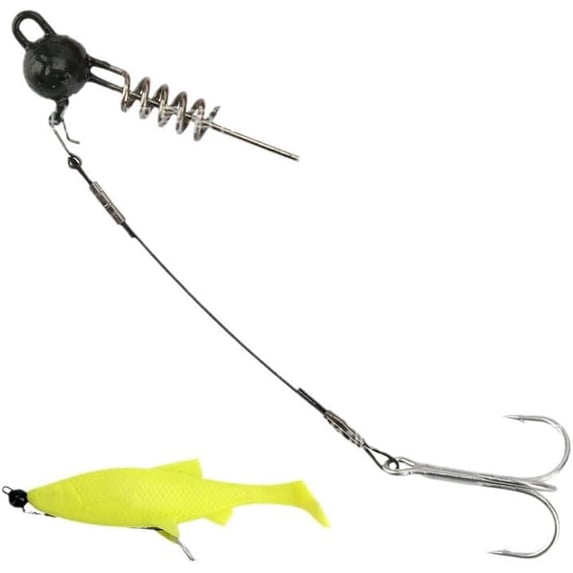 5 pcs Screwball Jig Head Rig with Steel Wire Treble Hook, Screw-In Jig ...