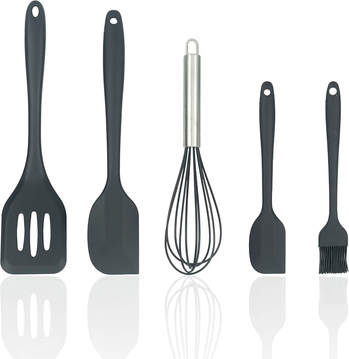 5 pcs Silicone Baking Utensils Set, Heat-Resistant Non-Stick Kitchen ...