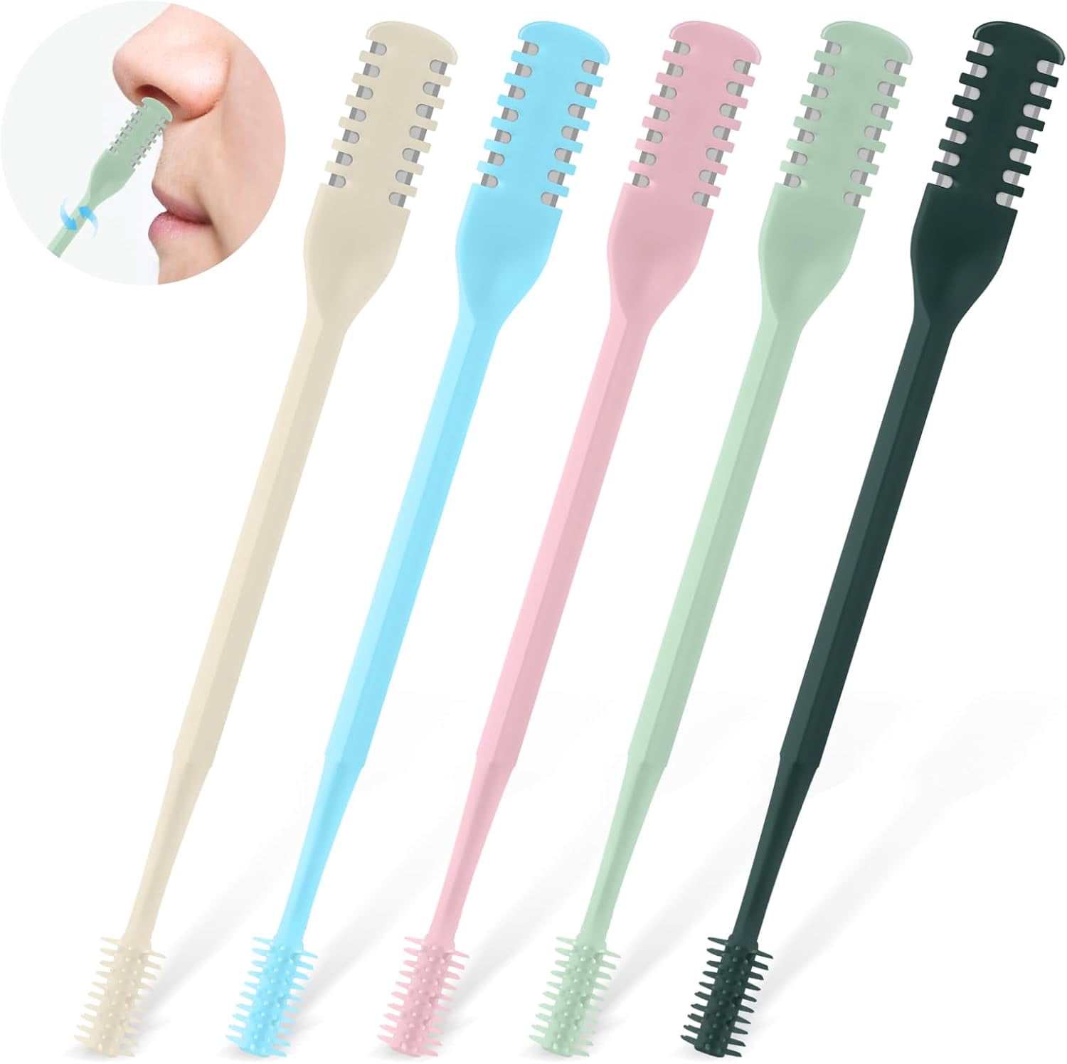 5-piece 2-in-1 nose hair trimmer set, upgraded double-sided nose ...