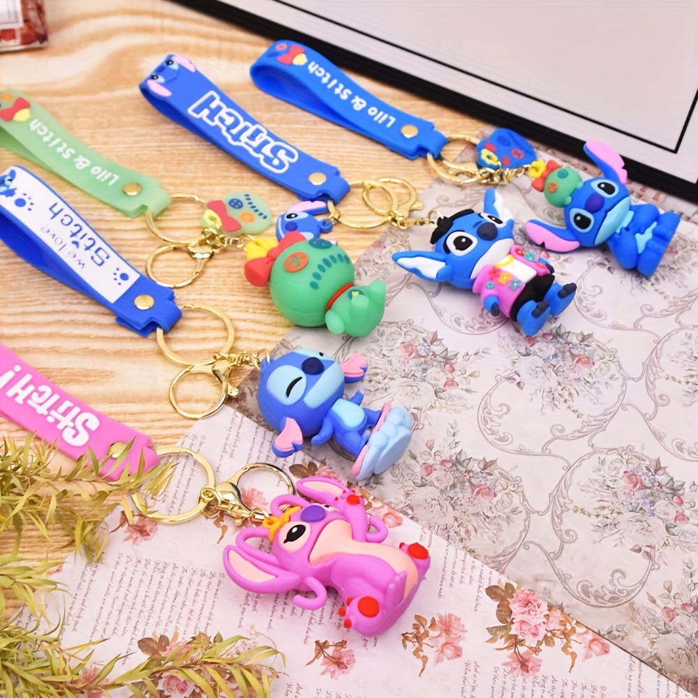 5-piece Keychain Set Cartoon Hanging Rack Keychain Security Soft Rubber ...