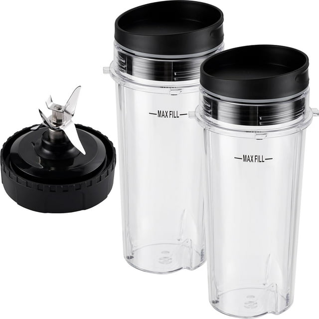 5-Piece Ninja Blender Cups Replacement Single Serve 16oz Cups with Sip & Seal Lids, 6 Fins ...