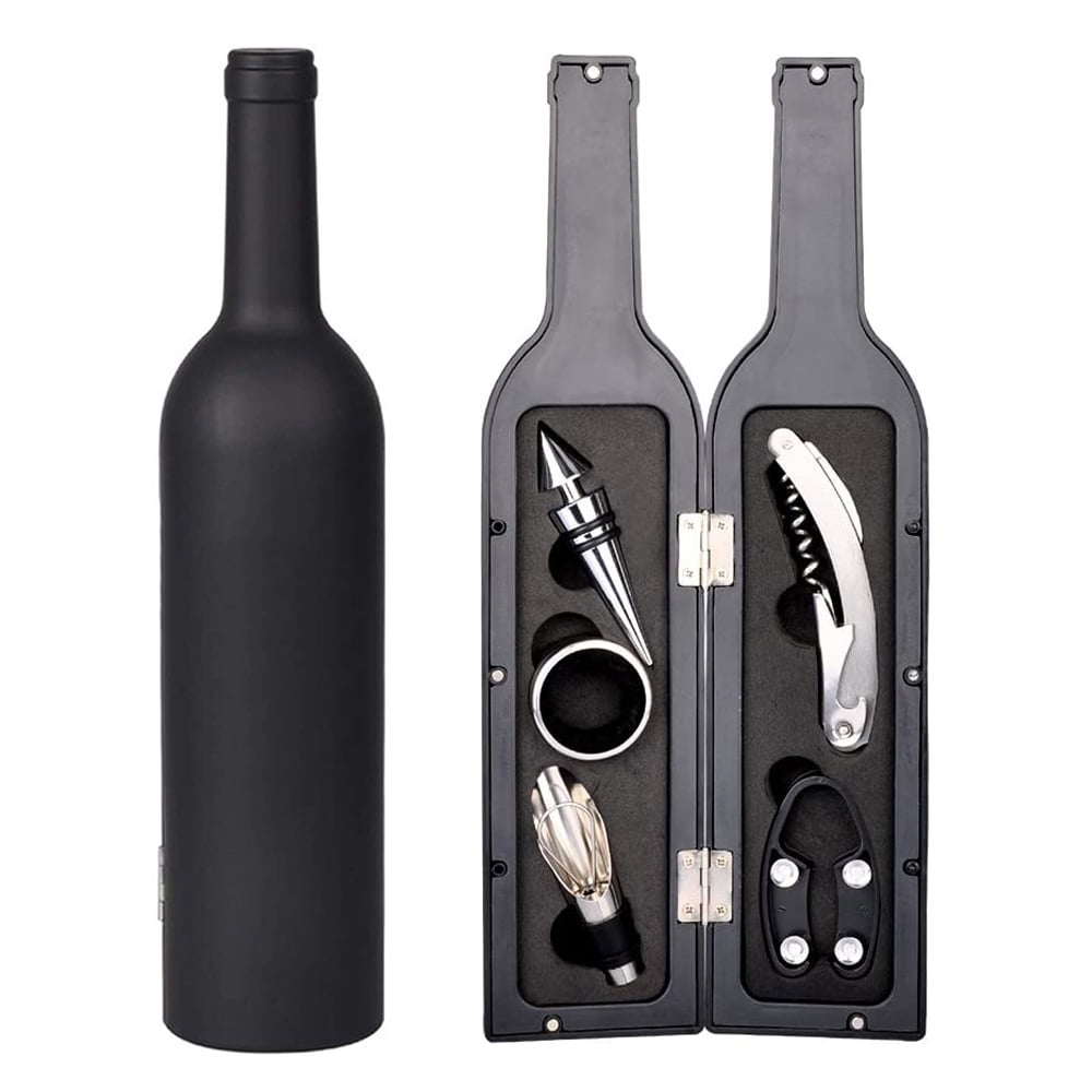 5-piece Set Wine Opener Gift Set , Drip Ring, Foil Cutter, Wine Pourer ...