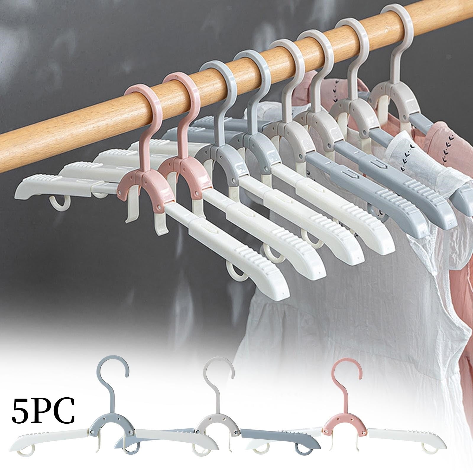 5-piece Telescopic Clothes Rack, Portable Folding Storage, Lightweight ...