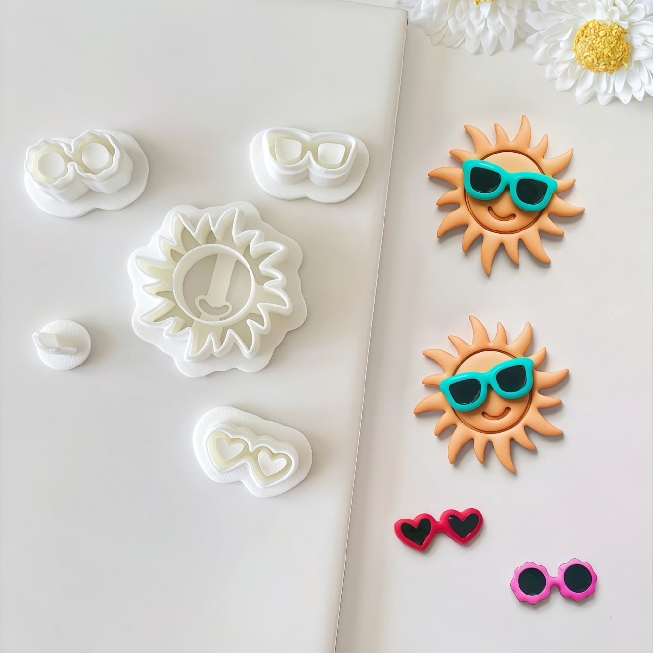 5-piece set of sunglasses soft clay earrings mold DIY jewelry pendant ...