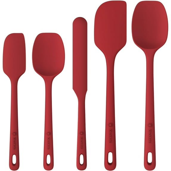5 piece silicone spatula set, food safe rubber cooking utensils, heat ...