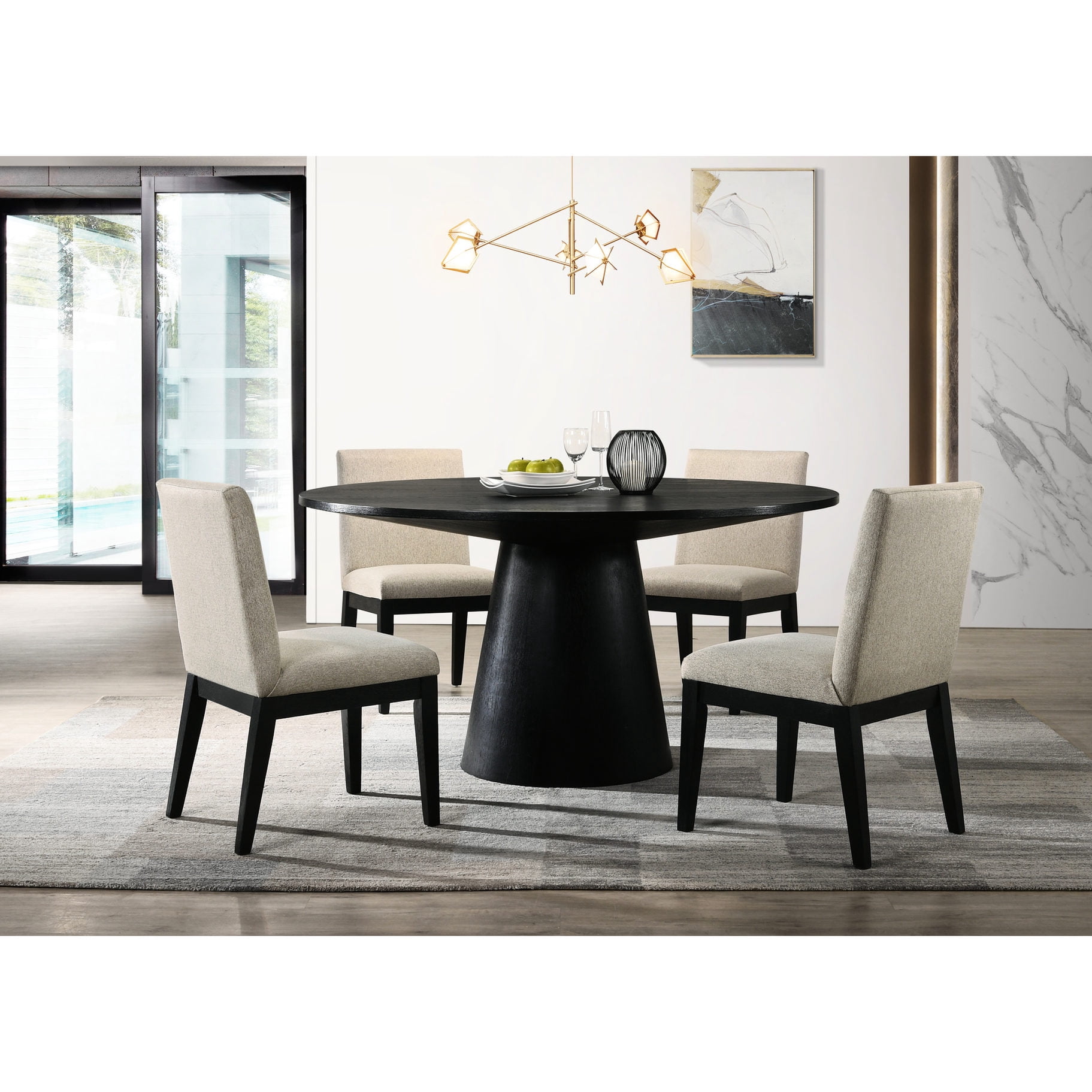 5 - piece, two - tone seat - Contemporary dining set for weekend ...