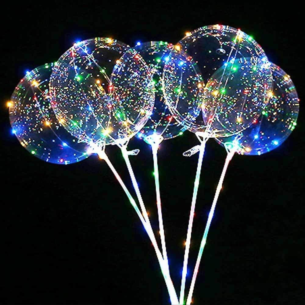 5 pieces balloons, luminous balloons, LED balloons with rod, balloons ...