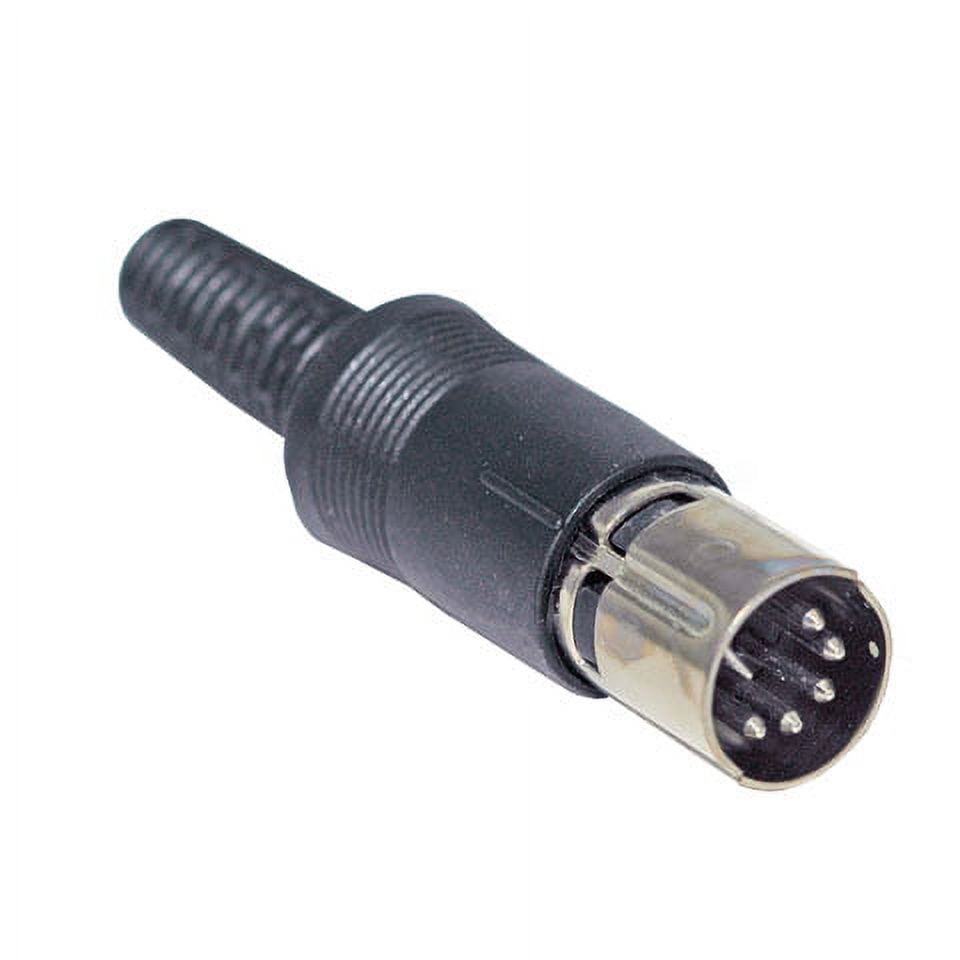 5-pin Male DIN connector, 180 Deg Pin pattern, Push-on Plastic Cover ...