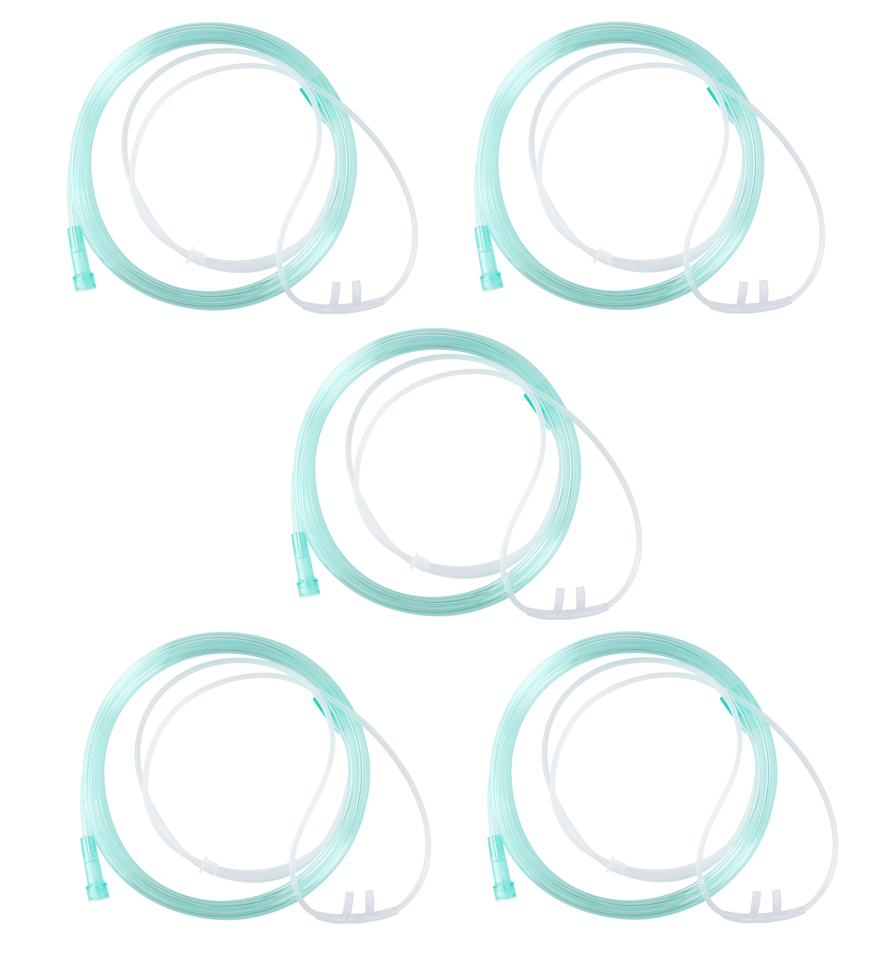 5/pk Nasal Oxygen Cannula 7Ft (2.1m) Standart Connector Tip Crush ...