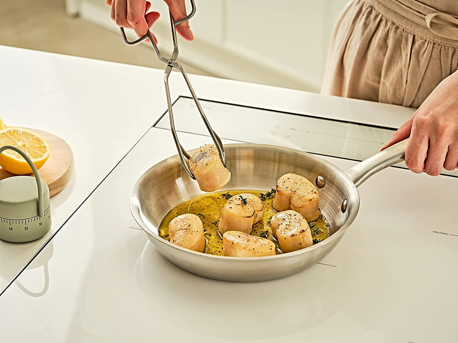 5-ply Stainless Steel Frying Pan 8inch, Full 5-Ply Clad Construction ...