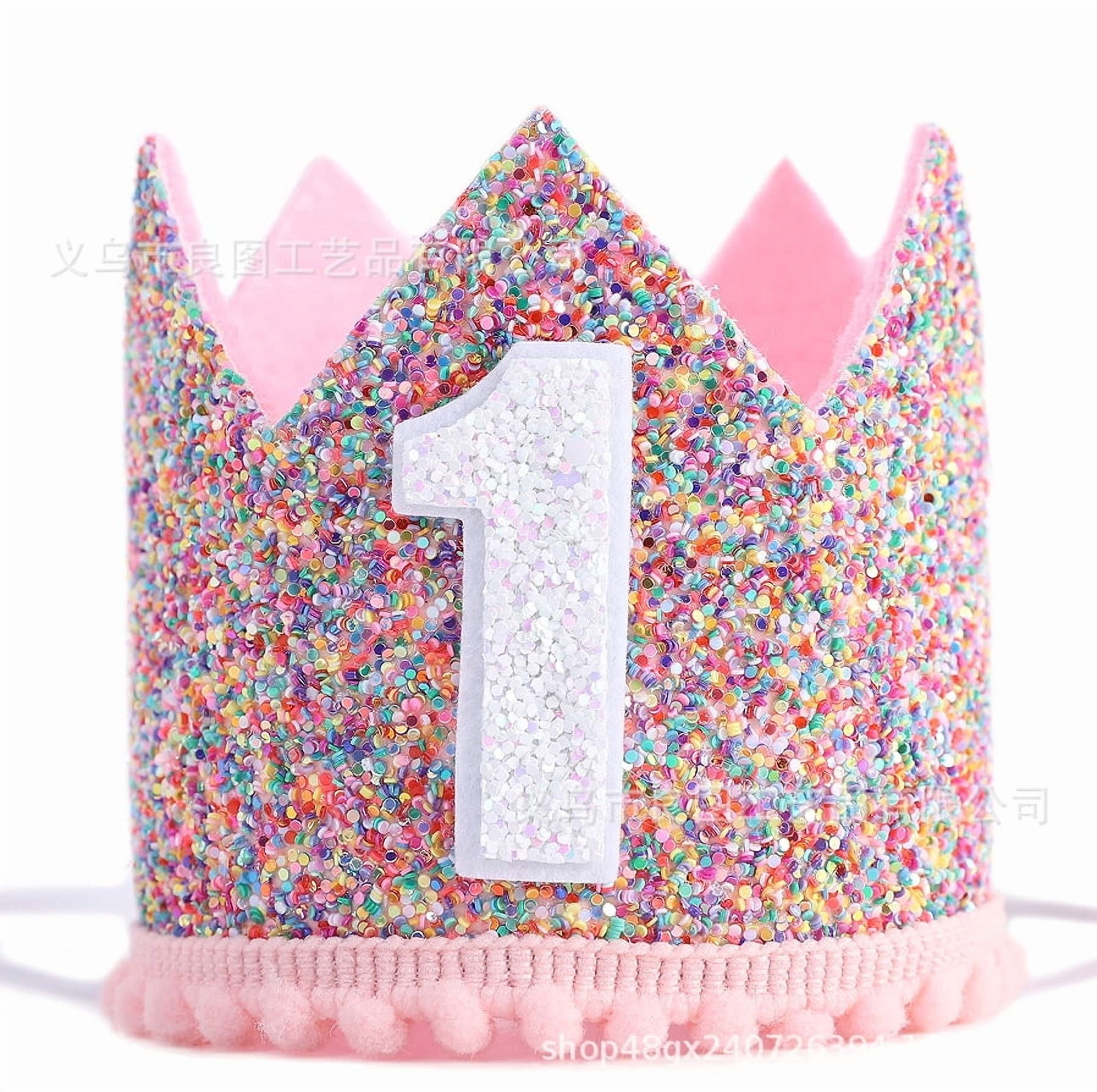 5 rainbow crowns 1/2, 1 to 6 years old birthday party - glitter ...