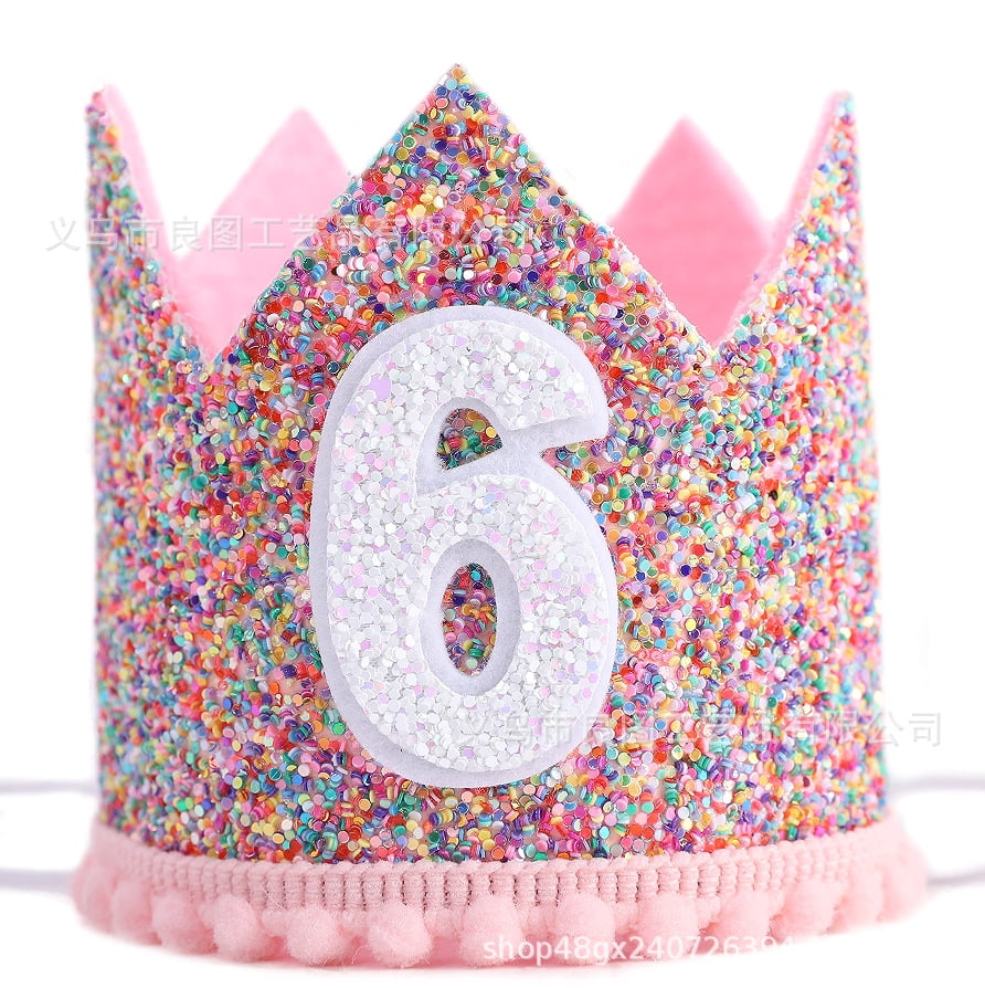 5 rainbow crowns 1/2, 1 to 6 years old birthday party - glitter ...