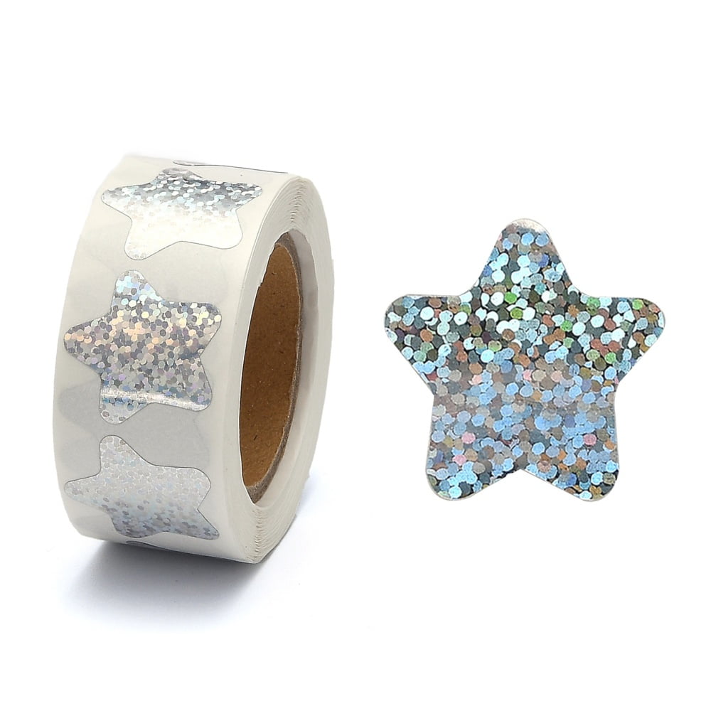 5 roll Laser Self-Adhesive Paper Stickers Gift Tag for Party Decorative ...