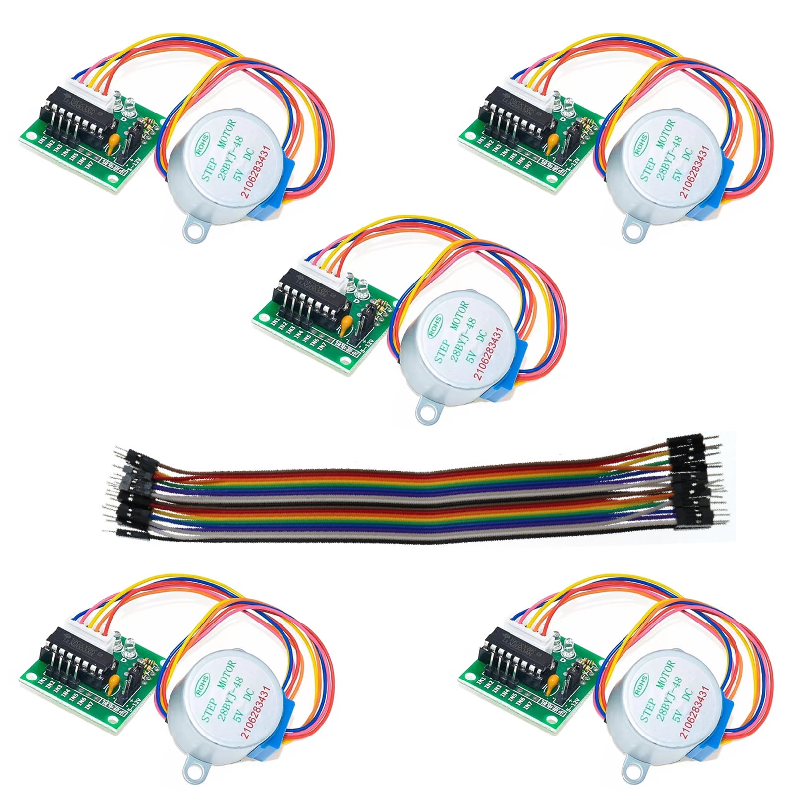 5 sets of 5V stepping motor ULN2003 DuPont line Stepper motor drive ...