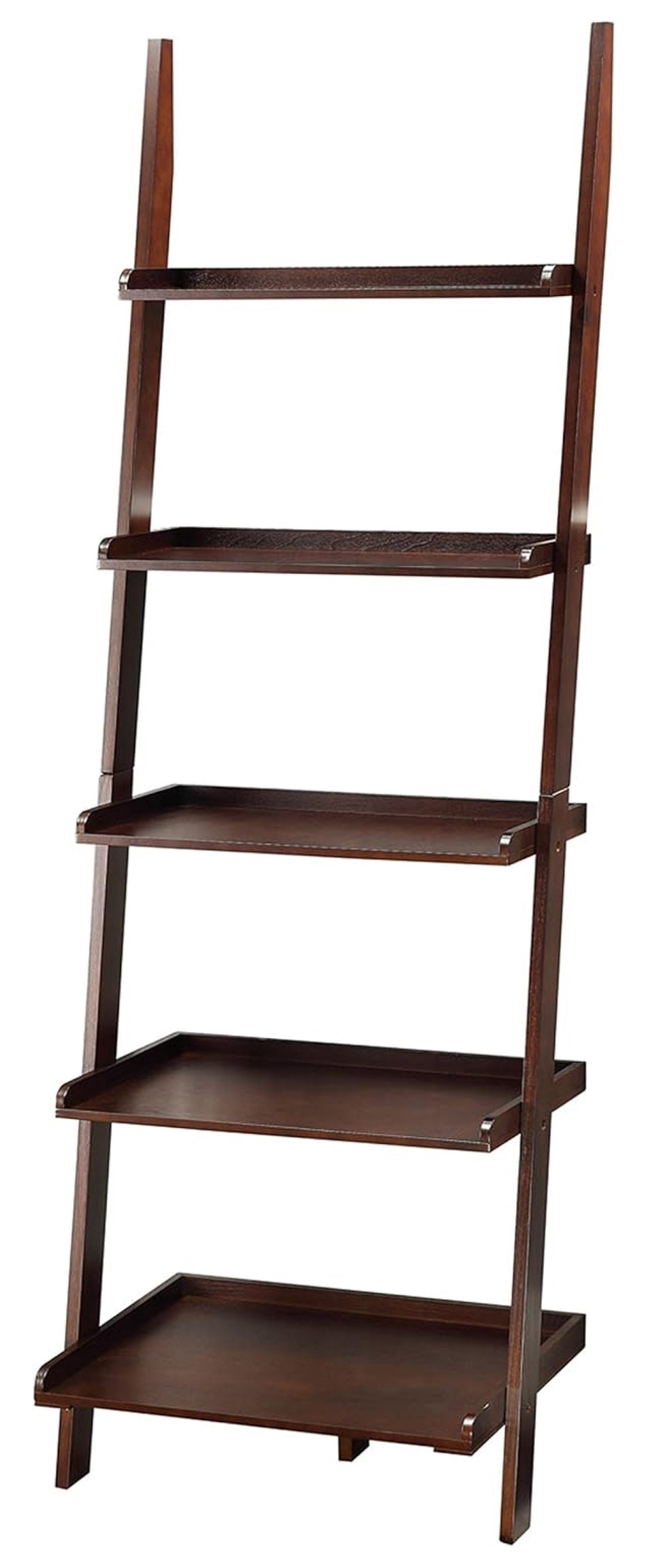 5 shelves, American Bookshelf Ladder, Espresso, 72.75" x 25" - Walmart.com