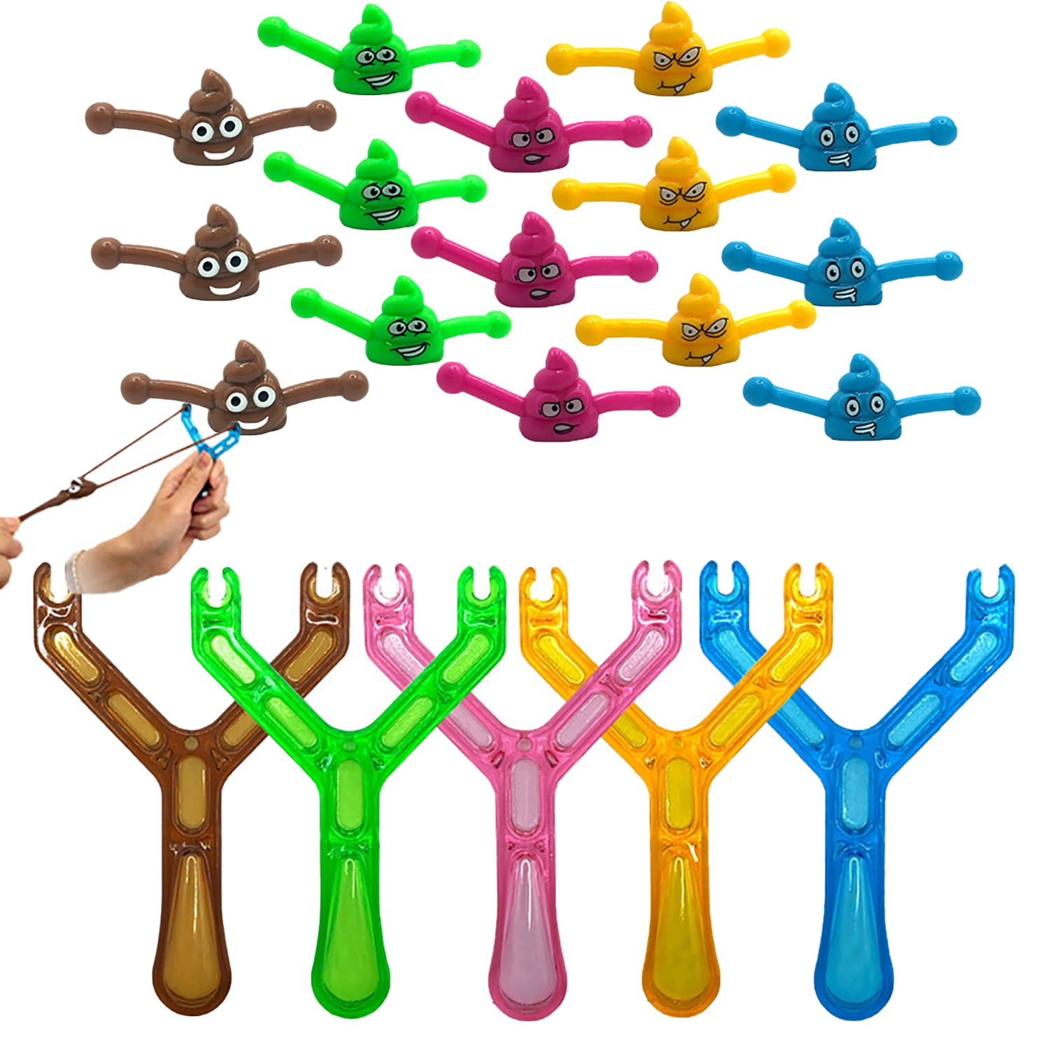 5 slingshot shooters, 15 poops - unique adult stress relieving prank ...