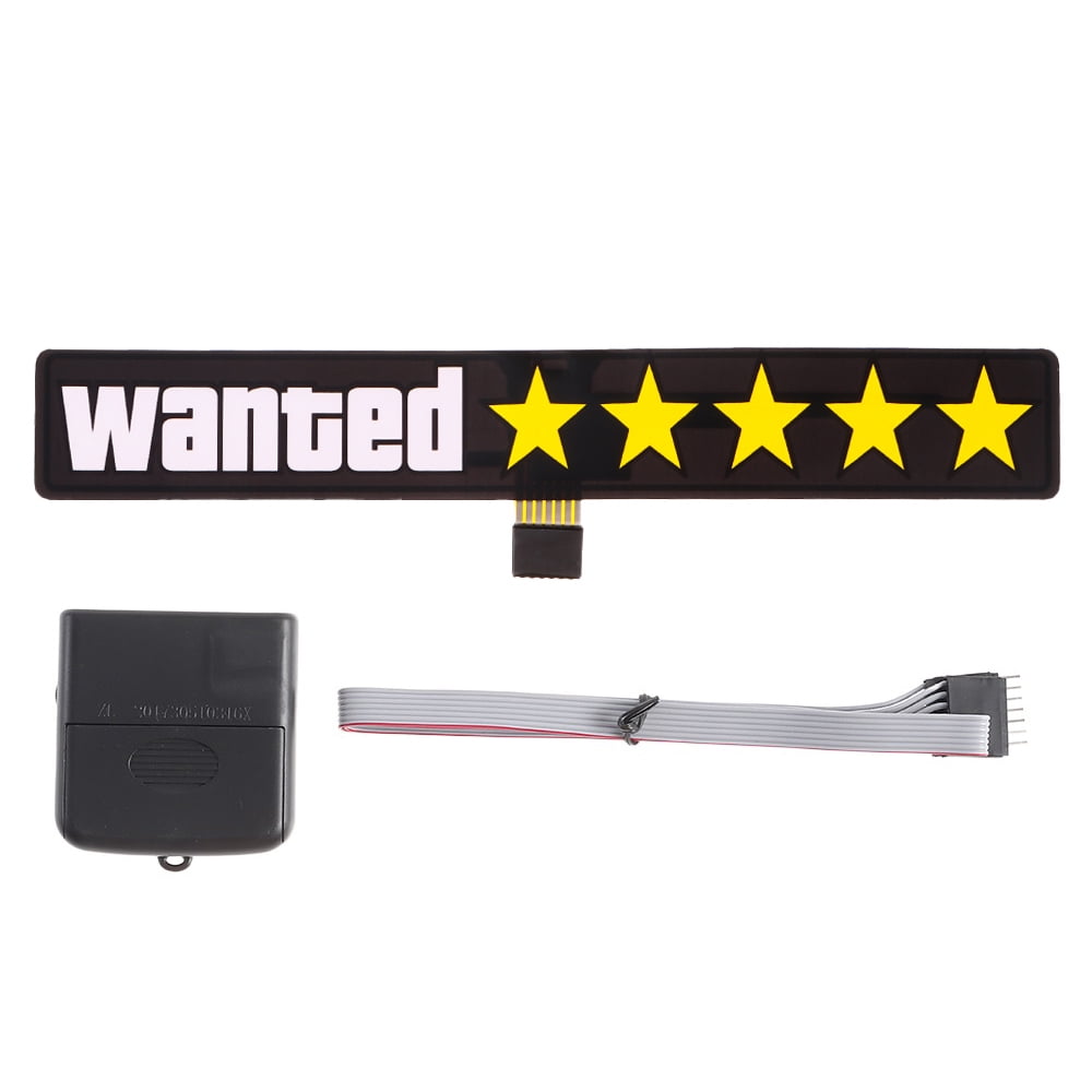 5 stars wanted led light-emitting window sticker decorative windshield ...
