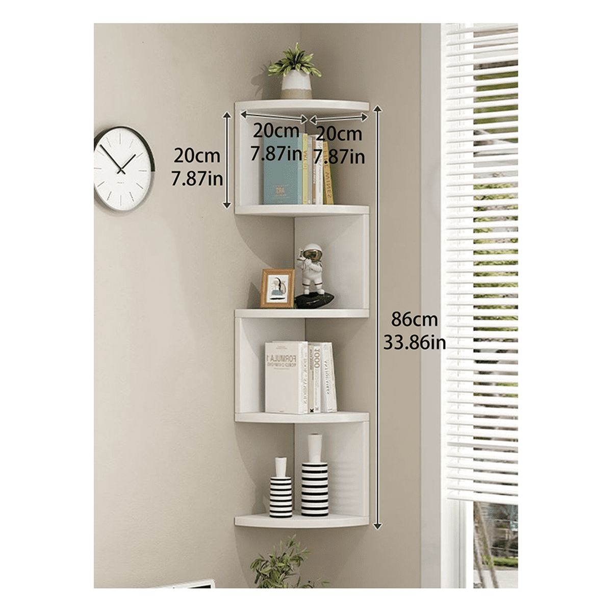 5-story Shelf Corner Floating Shelf Wall Shelf Corner Bookshelf ...