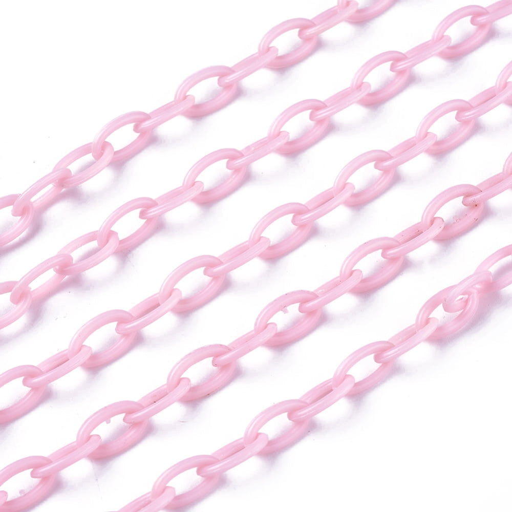5 strand ABS Plastic Cable Chains Pink Link: 13x7~7.5x2mm 15.35~15.74 ...