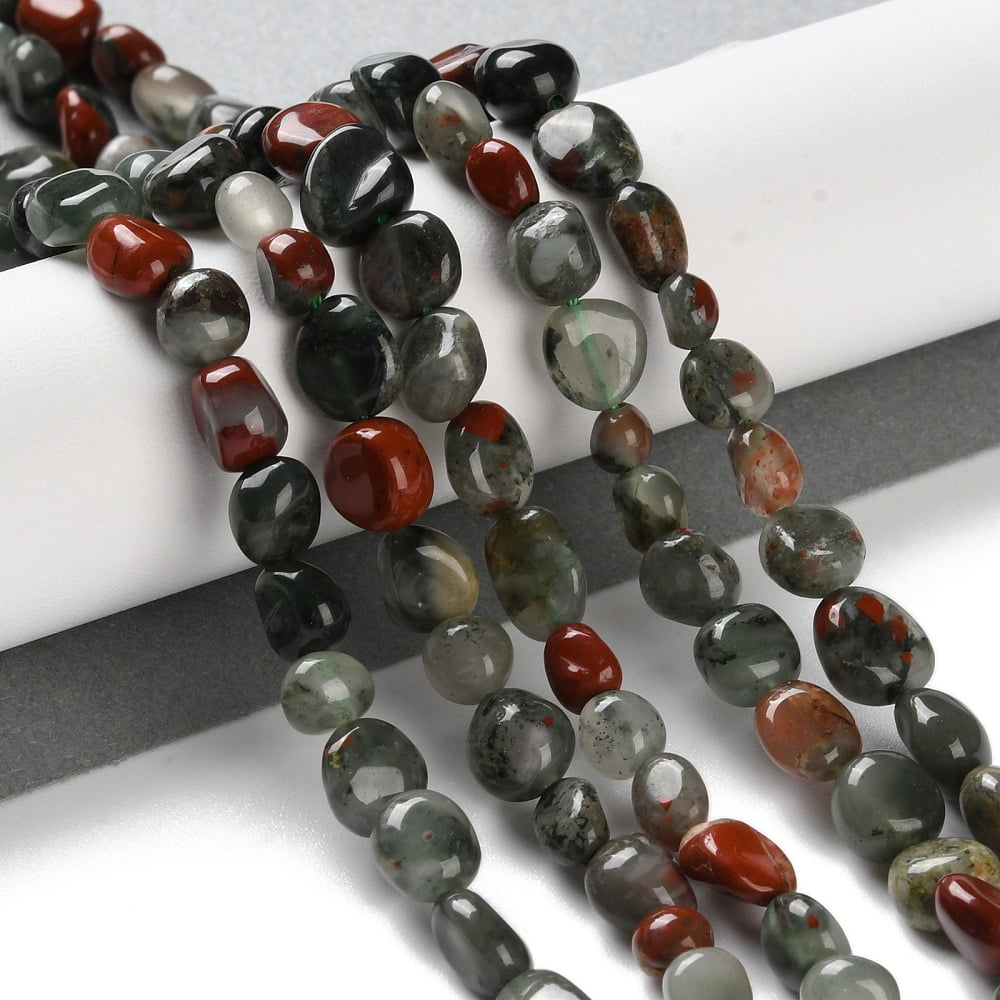 5 strand Natural African Bloodstone Beads Strands Tumbled Stone 4.5~11 ...