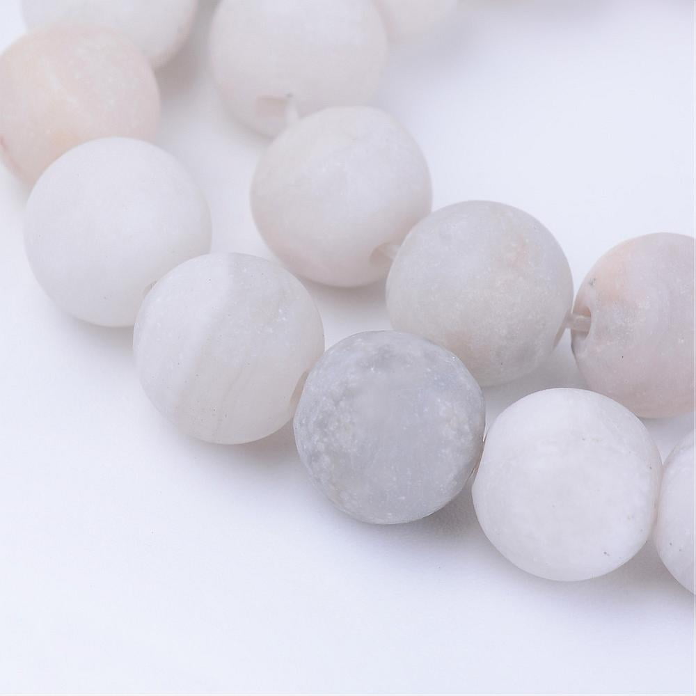 5 strand Natural Agate Beads Strands Frosted Round Dyed 10~10.5mm Hole ...