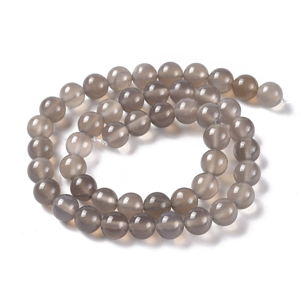 5 strand Natural Grey Agate Beads Strands Round 8mm Hole: 1mm 24pcs ...