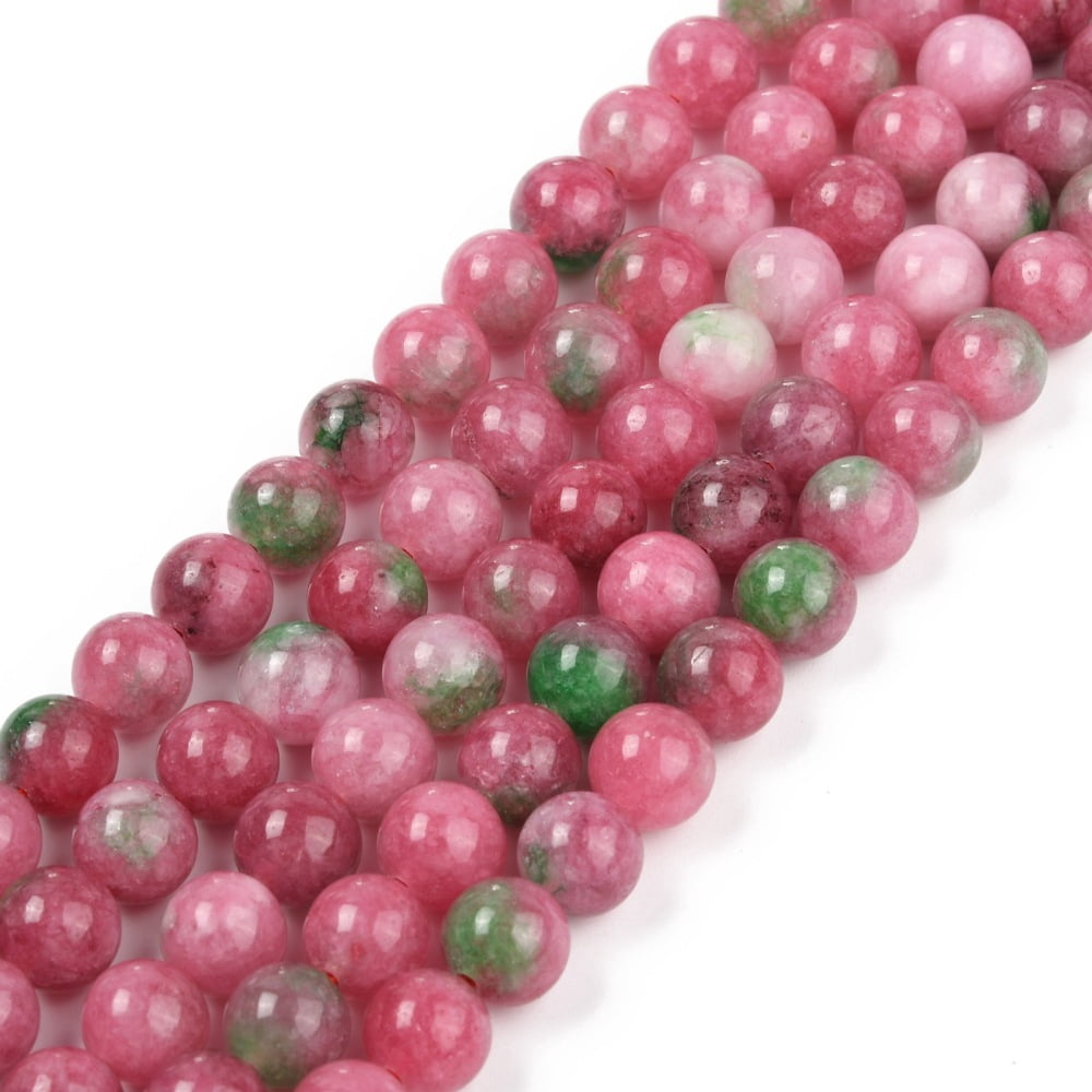 5 strand Natural White Jade Beads Strands Dyed Round Colorful 8.5mm ...
