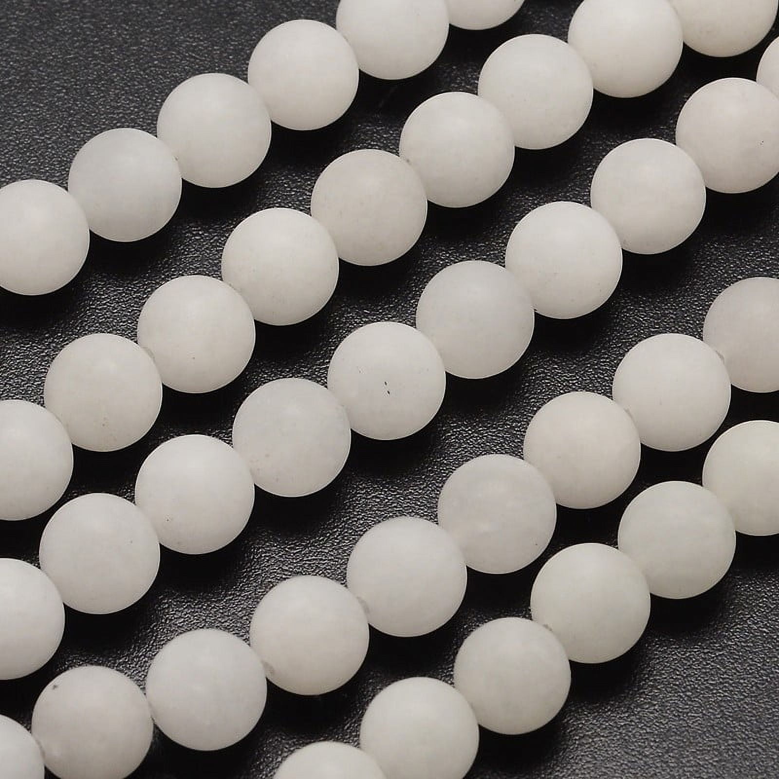 5 strand Natural White Jade Beads Strands Frosted Round 10mm Hole: 1mm ...
