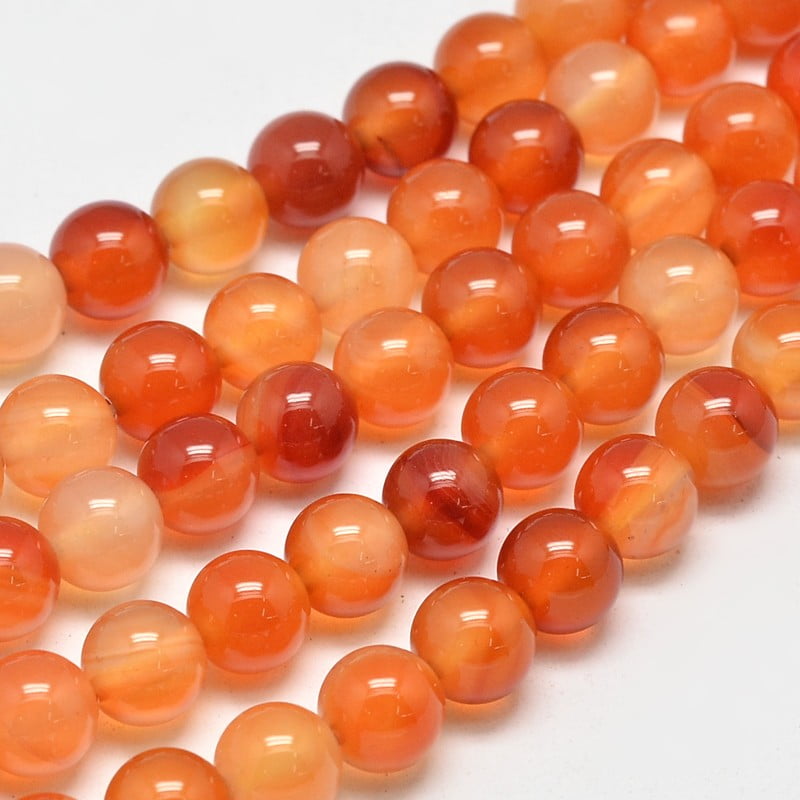 5 strand Round Natural Red Agate Bead Strands Dyed Heated 8mm Hole: 1 ...