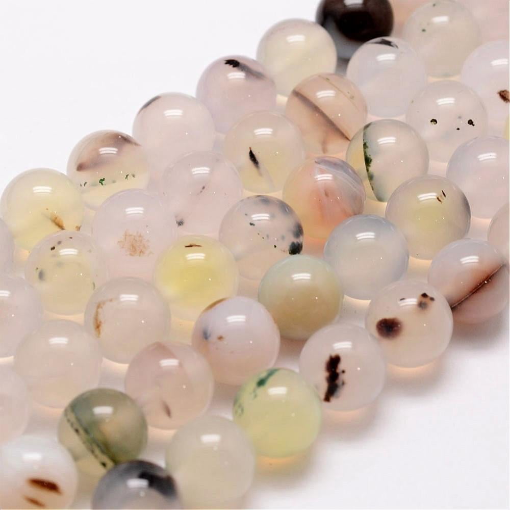 5 strands Dendritic Agate Bead Strands Round 8mm Hole: 1mm about 45pcs ...