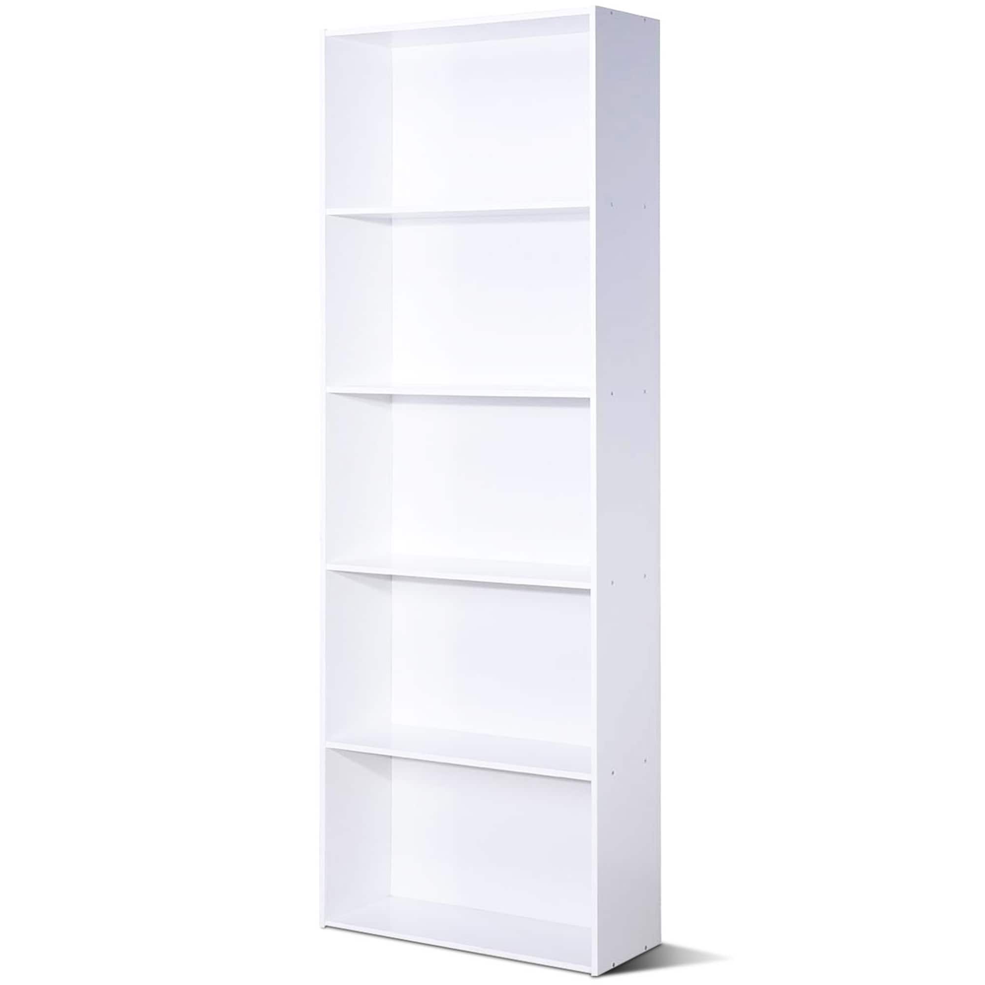 5-tier Modern Multifunctional Display Storage Bookshelf White - Walmart.com