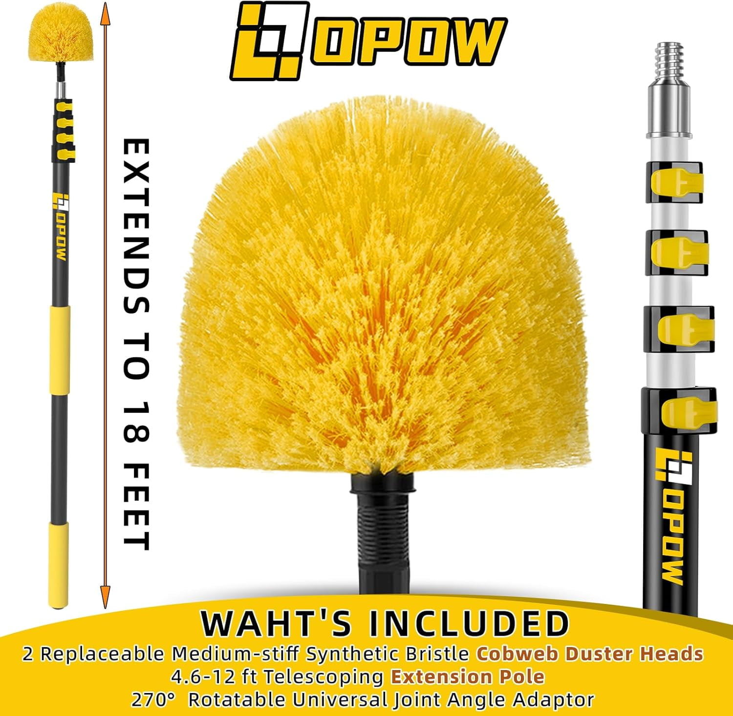 5-to-18 Foot Cobweb Duster with Extension Pole - Walmart.com