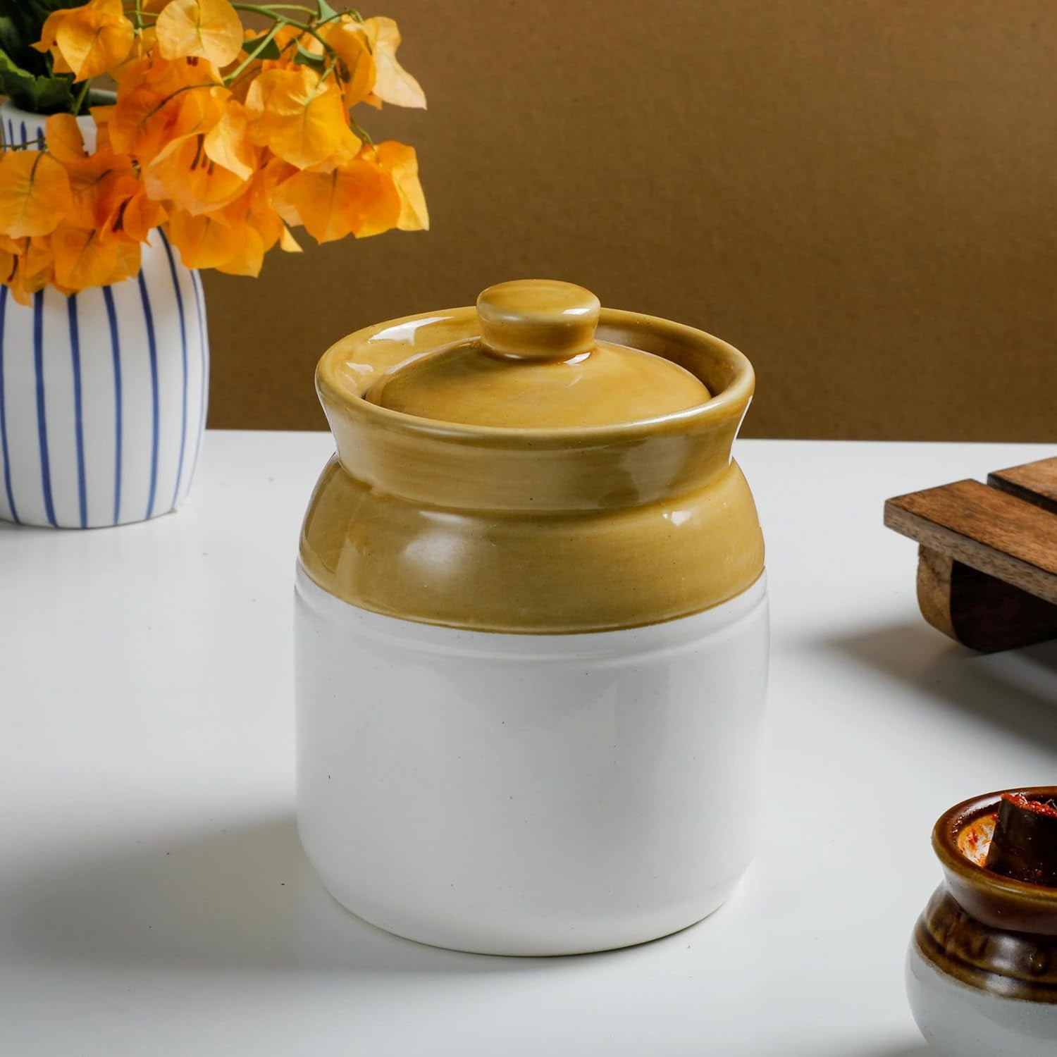 **5" traditional barni jar | ceramic traditional indian pickle jar ...