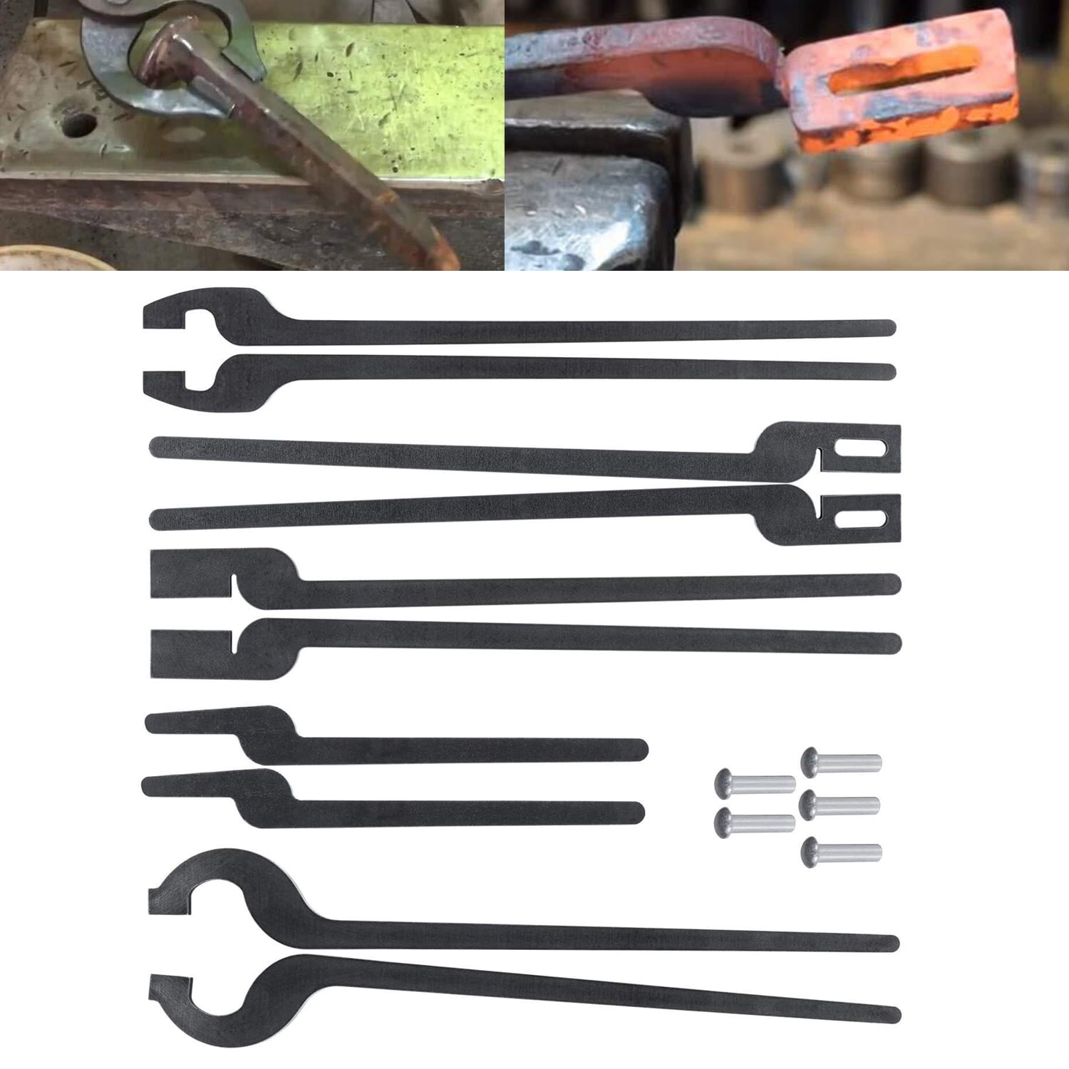 5 types DIY Rapid of Tongs Bundle Set with Rivets For Blacksmith or ...