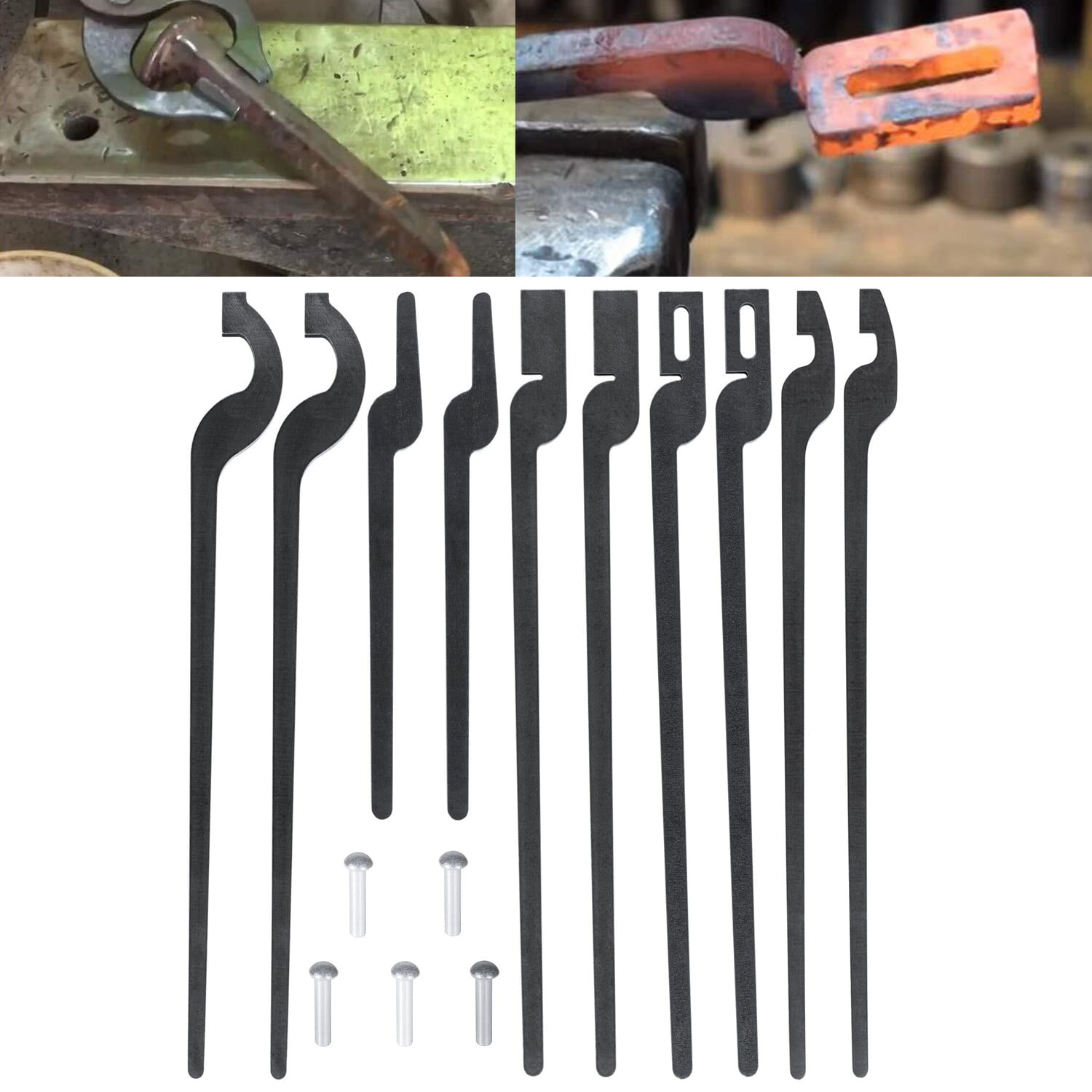 5 types of Rapid Tongs Bundle Set w/ Rivets For Beginner or Blacksmith ...