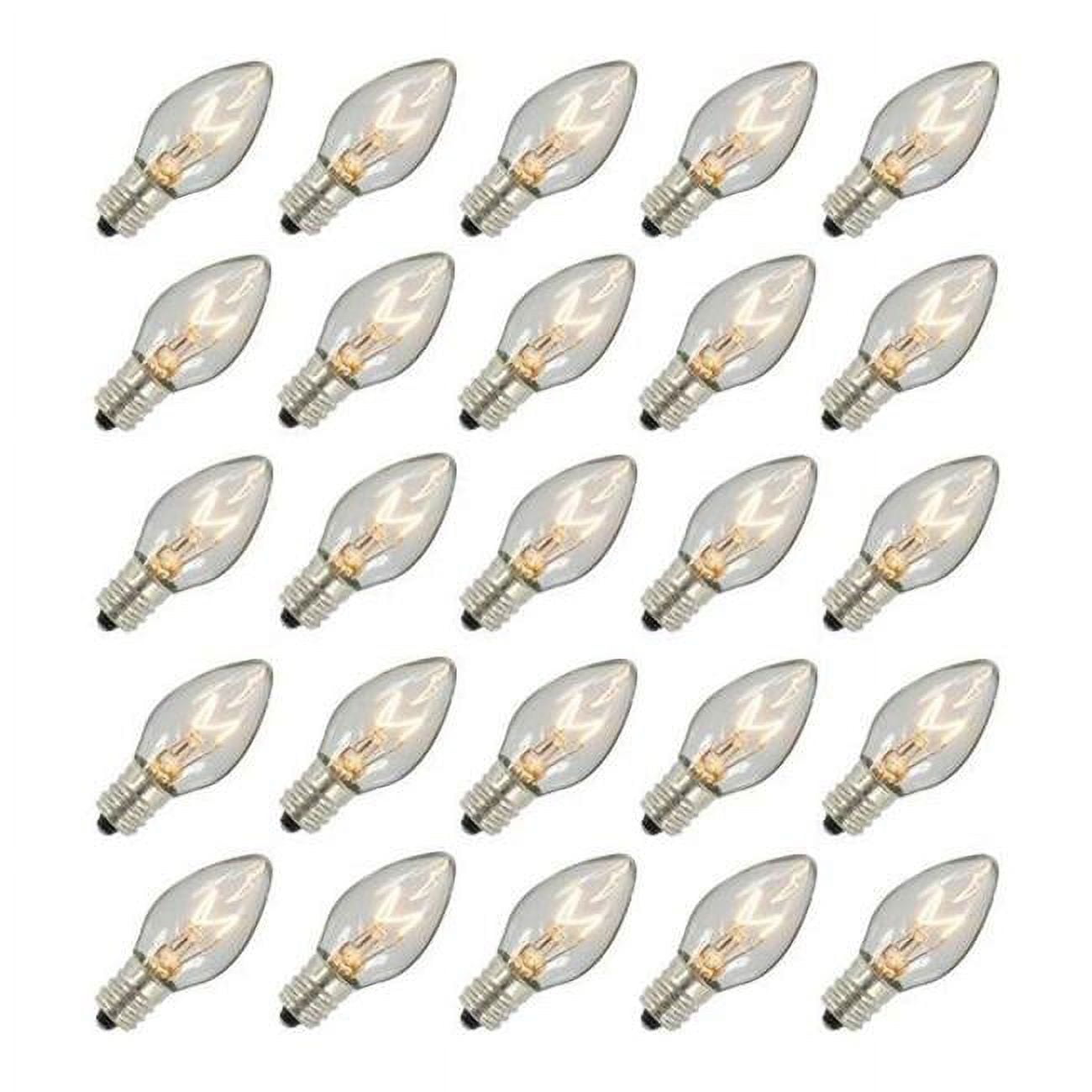 5 watt 120V C7 Clear Twinkle Replacement Bulb - Pack of 25 - Walmart.com