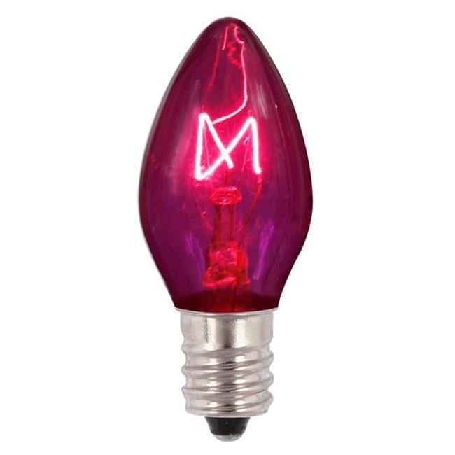 5 watt 120V C7 Transparent Purple Twinkle Replacement Bulb - Pack of 25 ...
