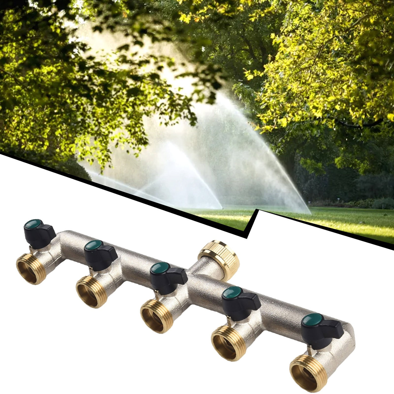 5-way Brass Water Tap Distributor 3/4 inch Water Distributor 5 Garden ...