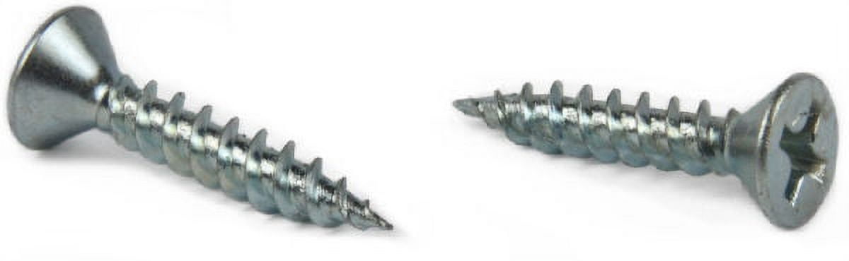 #5 x 1/2" Deep Thread Wood Screws / Phillips / Flat Head / Steel / Zinc ...