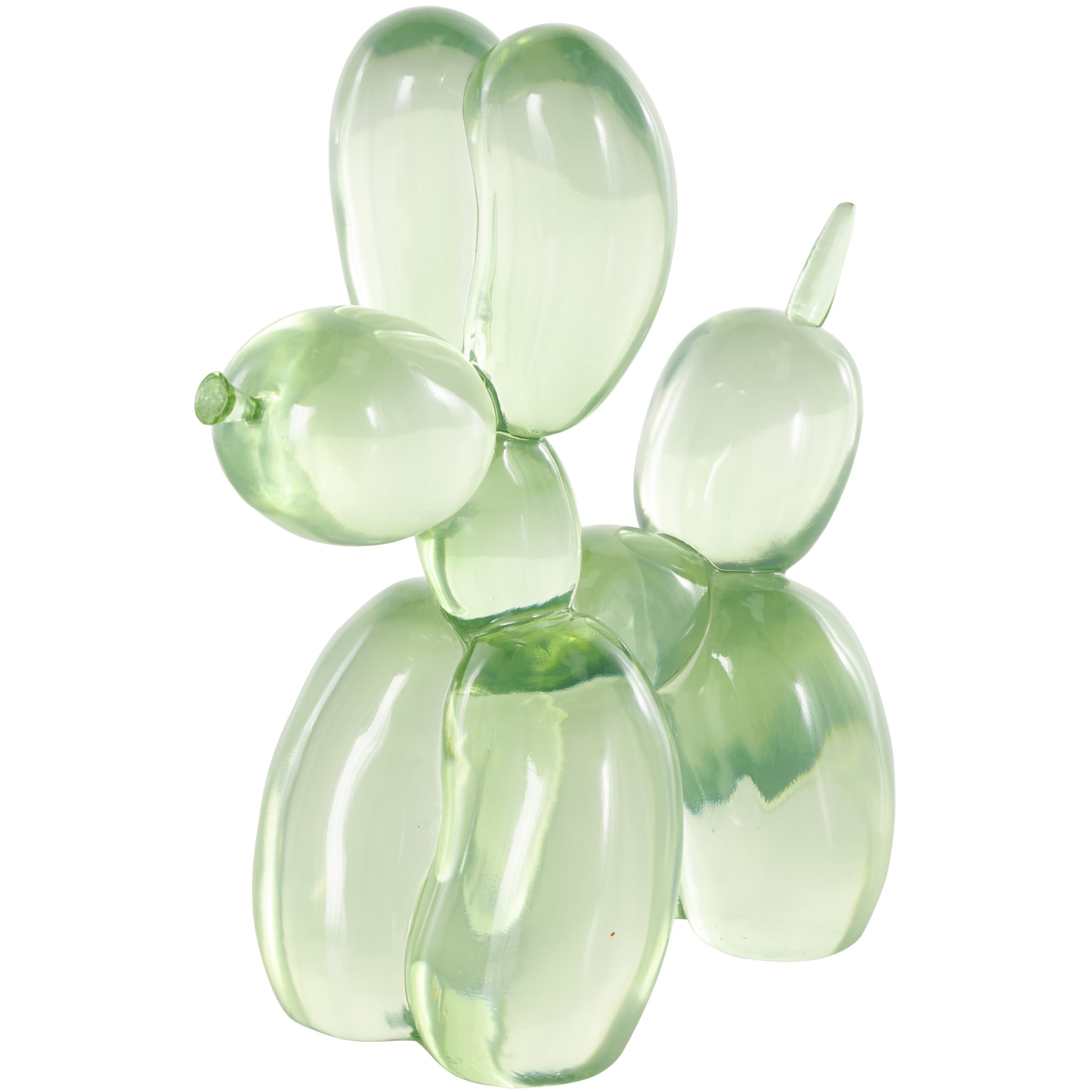 5" x 10" Green Resin Tinted Ballon Dog Sculpture, by DecMode - Walmart.com
