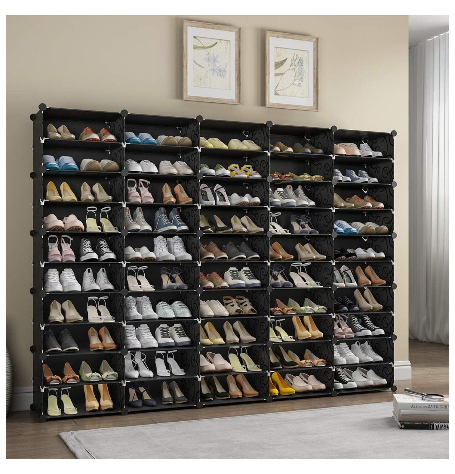 5 x 10-Tier Shoe Rack Shoe Tower Storage Cabinet Shoe Organizer Storage ...
