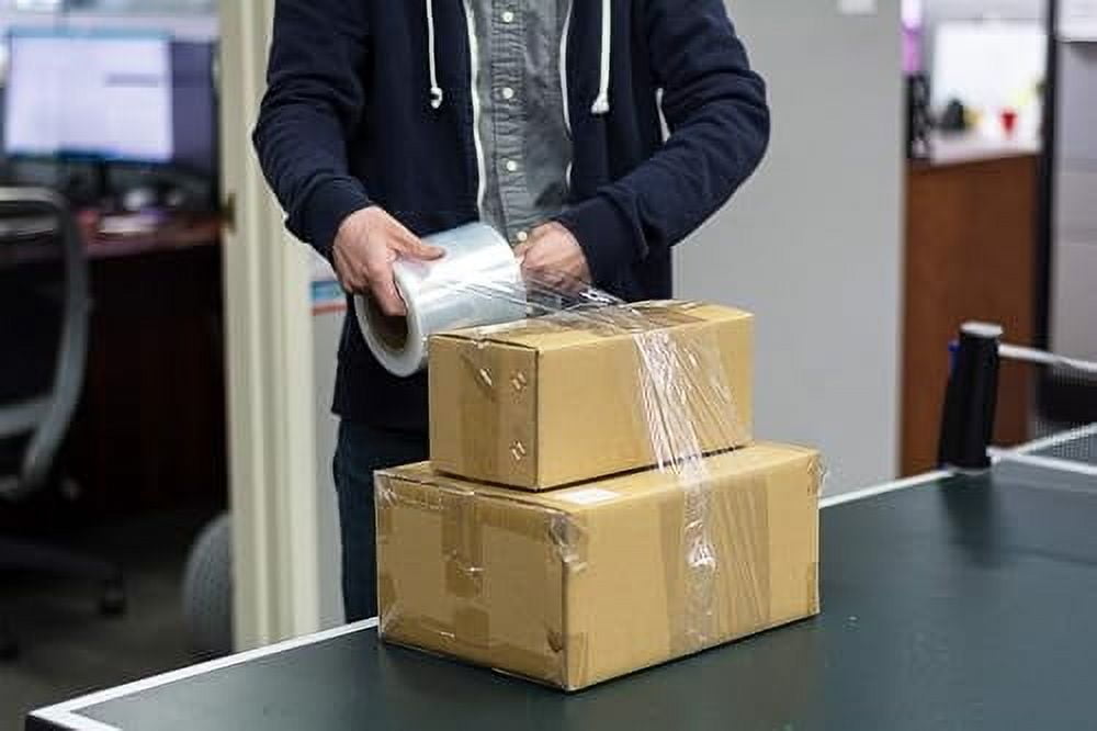 , 5" x 1000ft 80 Gauge (Pack of 12 ) Clear Plastic Mini Hand Stretch ...