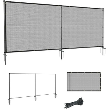 5'x137' Outdoor Privacy Fence with Iron Poles Ground Spikes Dog Garden ...