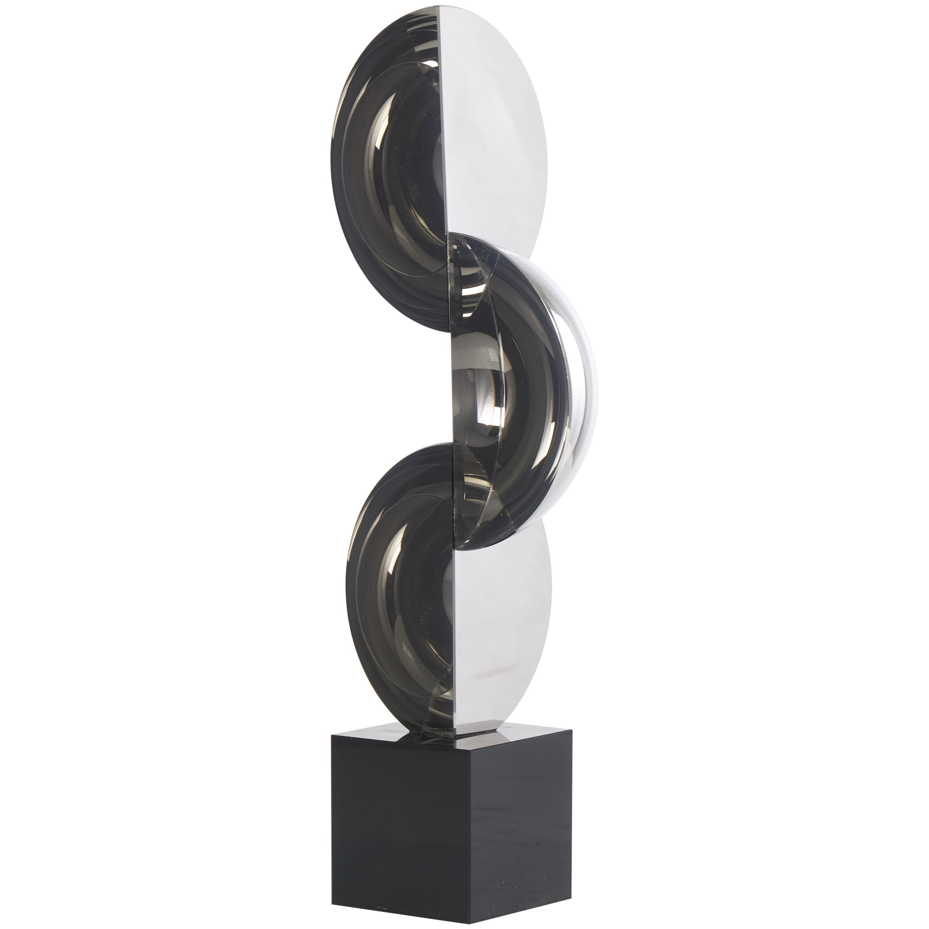 DecMode Gray Crystal Geometric Sculpture Stacked Orbs - Walmart.com