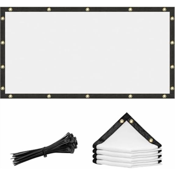 5' x 16' White Custom Size Shade Cloth with Grommets - 90% Sunblock ...