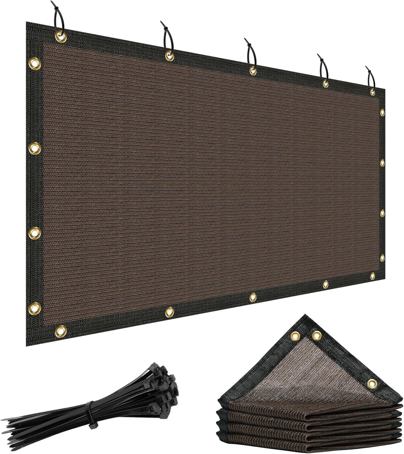 **5' x 17' brown 90% shade cloth, custom size shade tarp for dog kennel ...