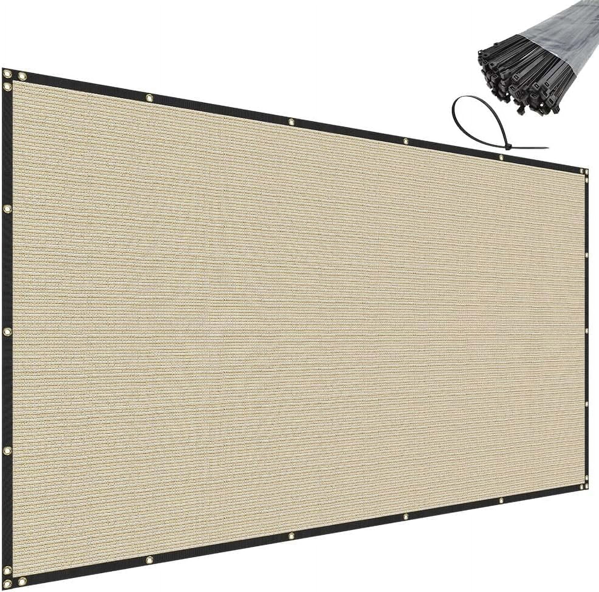5' x 19' Beige Privacy Fence Screen, Heavy Duty Windscreen Net Shade ...