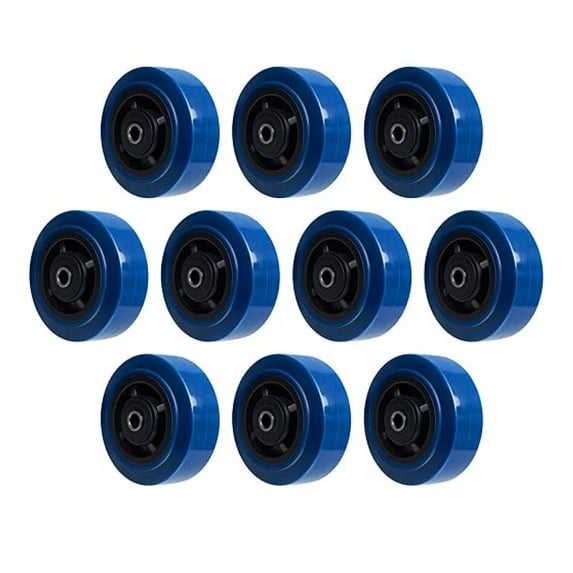 5" x 2" Caster Wheels, Polyurethane on Polyolefin Wheel with Bearing- 1 ...